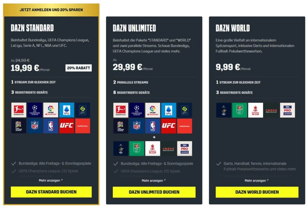 Dazn Preise In Österreich : Was kostet DAZN? Die verschiedenen Abo ...